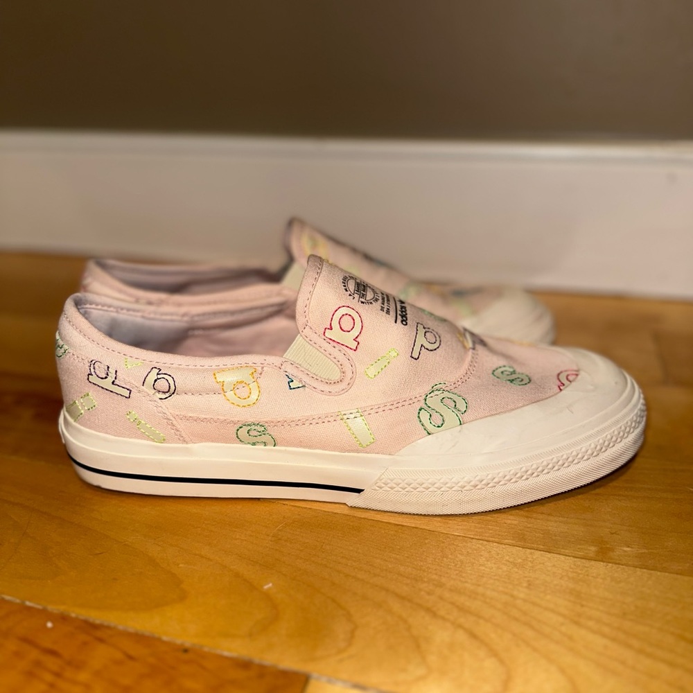 Adidas Mens Rizza Rf “Allover Letters” Slip On Sneaker - Gem